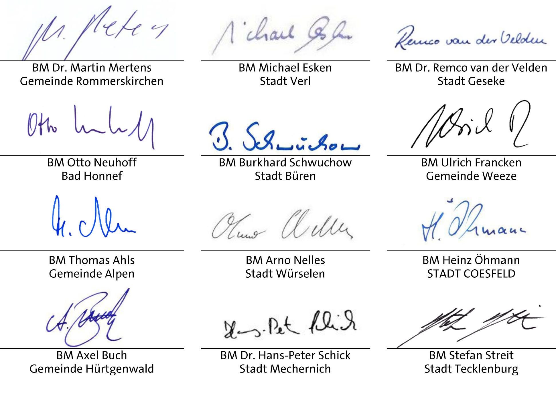 Wer ist dabei? Die Unterschriften unter dem Brief an Merkel und Kraft