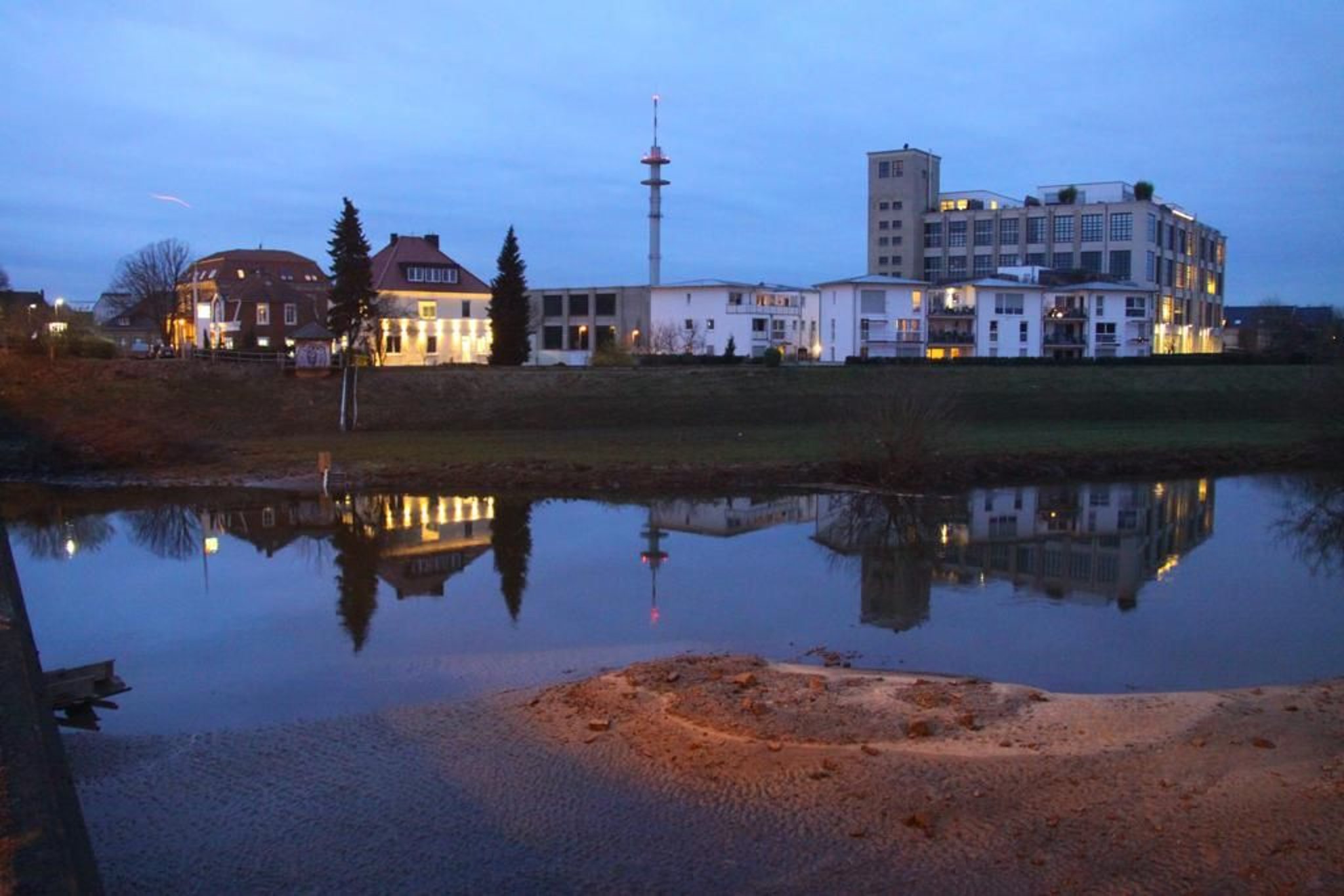 Die Ems in Greven nach dem Hochwasser