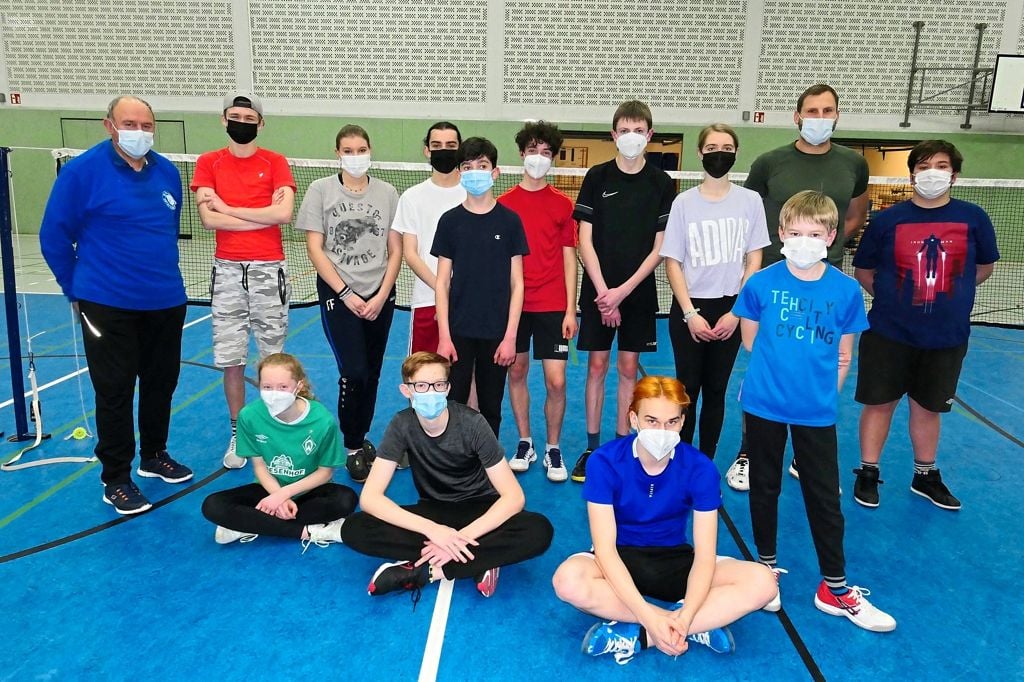 Schleifchenturnier der Badmintonspieler