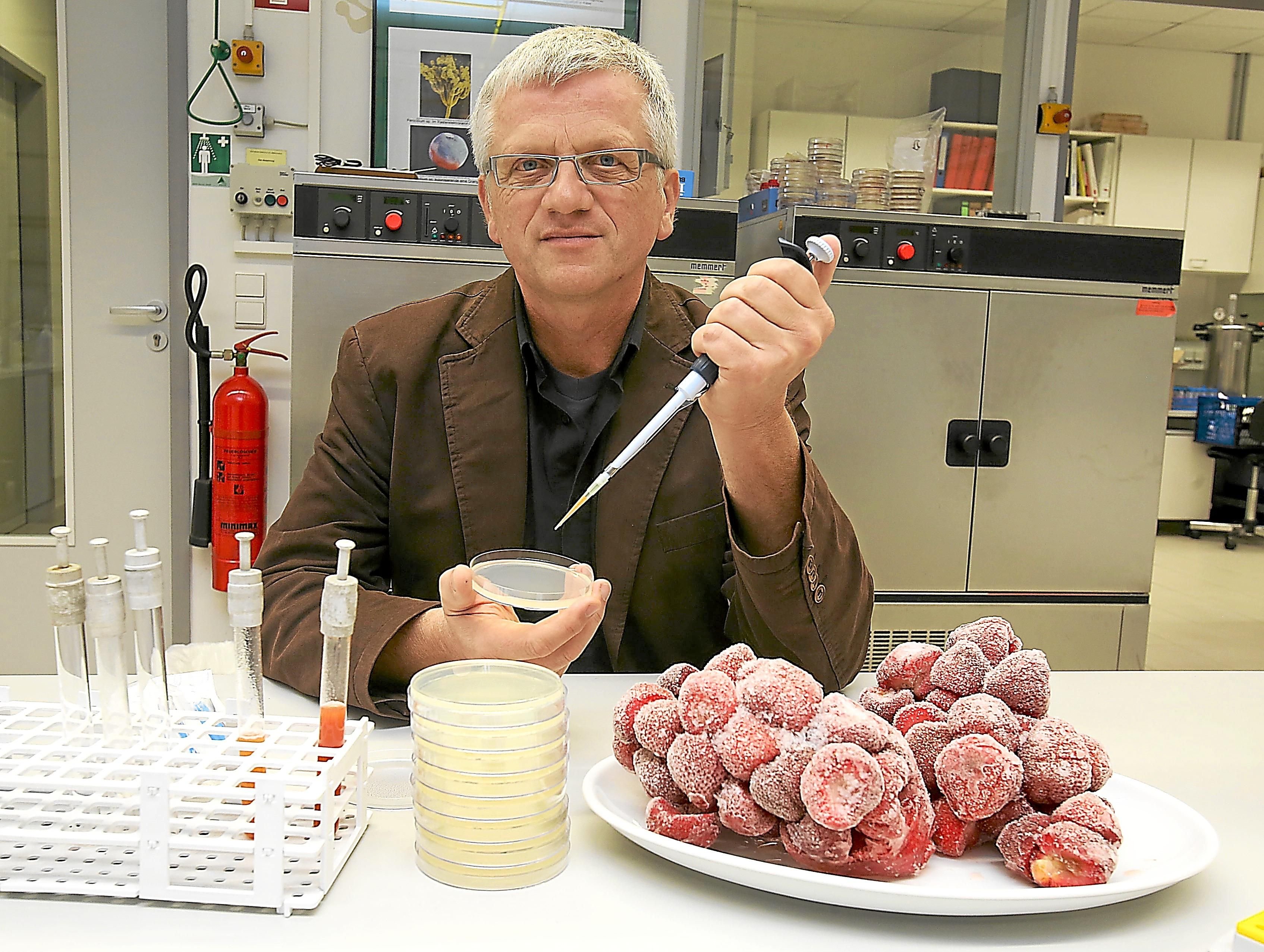 Prof. Fritz Titgemeyer guckt in Schulmensen auf die Teller