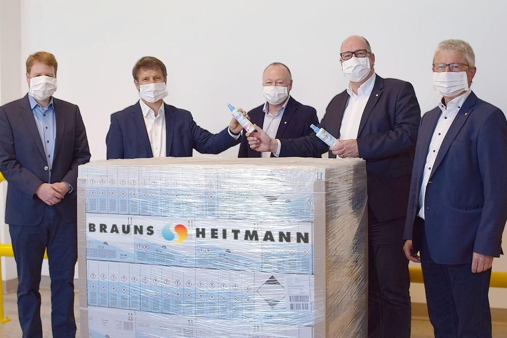 Desinfektionsmittel gespendet