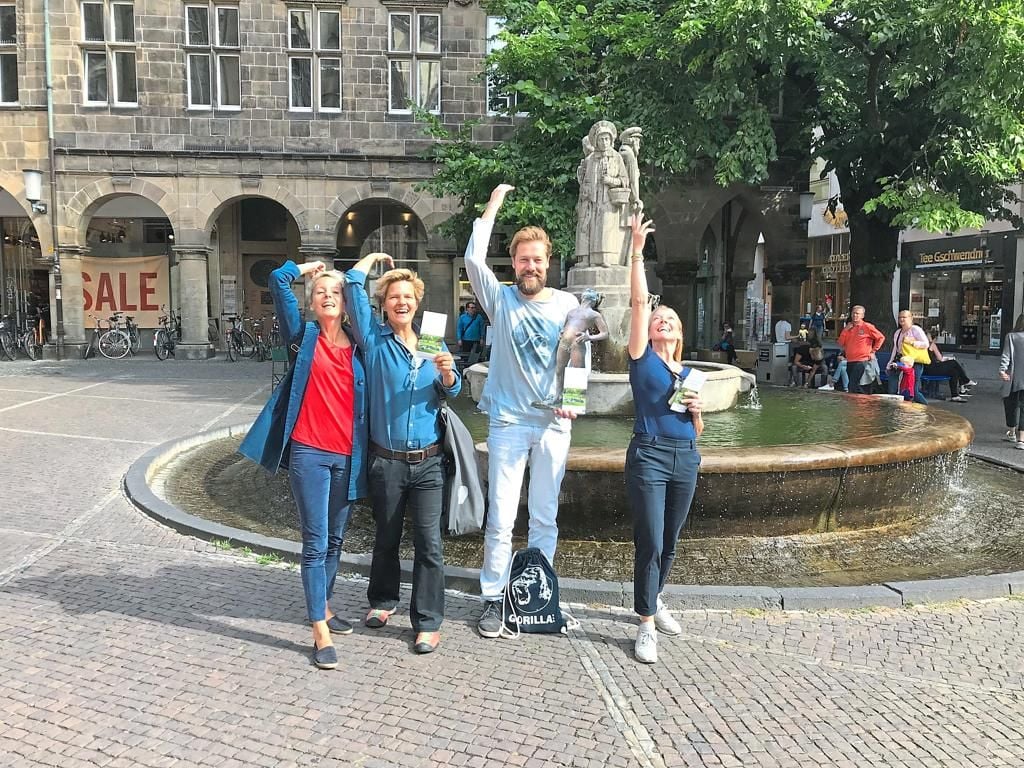Der Lamberti-Brunnen wird zur „Fontana di Trevi“
