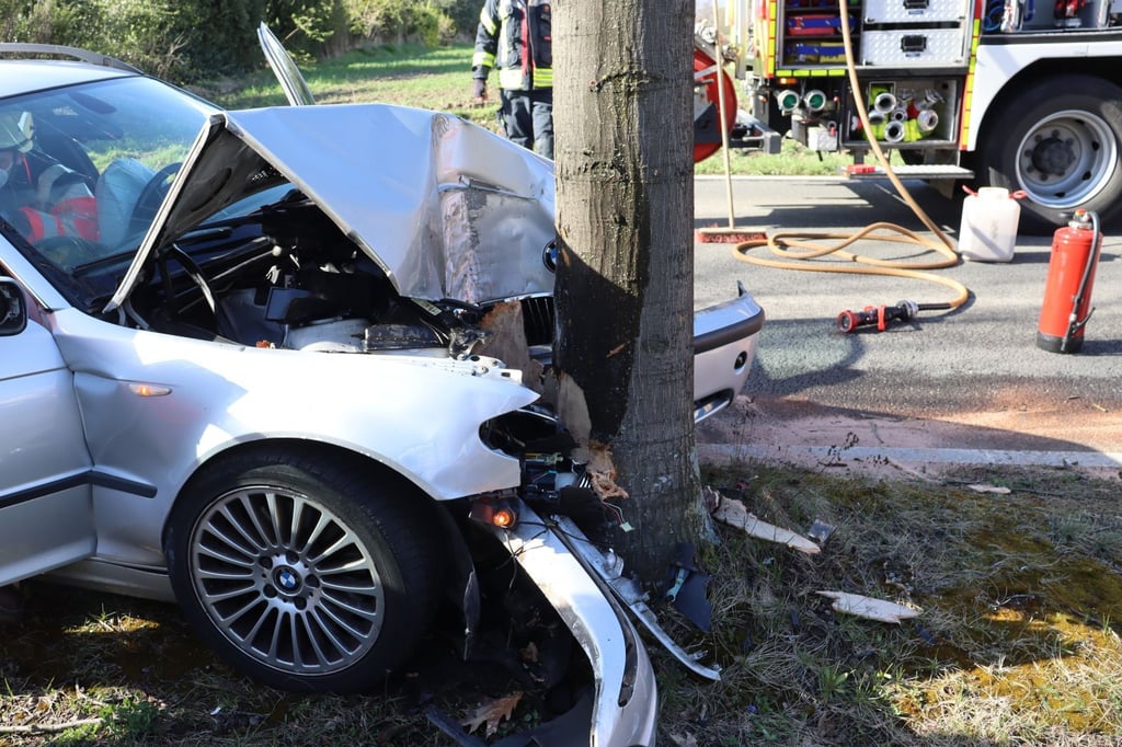 Löhne – Schwer verletzt: Auto prallt frontal gegen Baum
