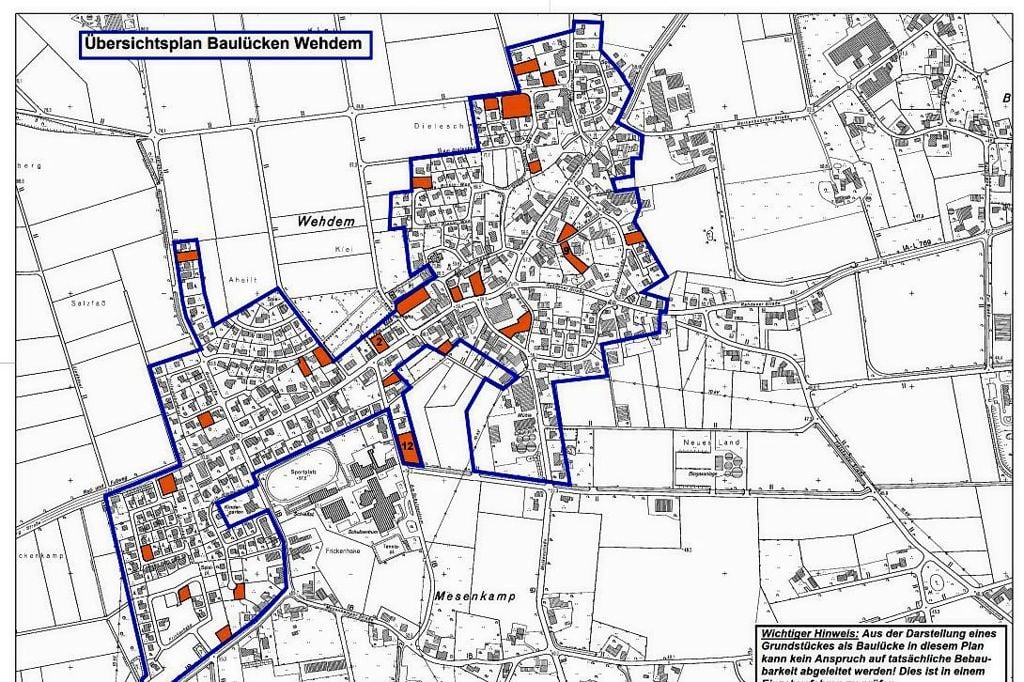 Es fehlen in Stemwede verfügbare Flächen für Bauplätze