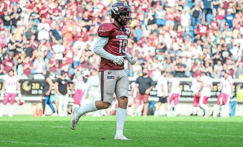 Erster Touchdown: Münsteraner Achim Bah punktet für Rhein Fire