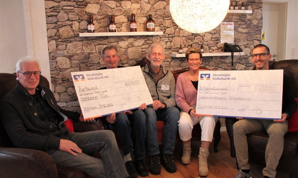 Chemical Check spendet 5500 Euro unter anderem an den Steinheimer Tisch