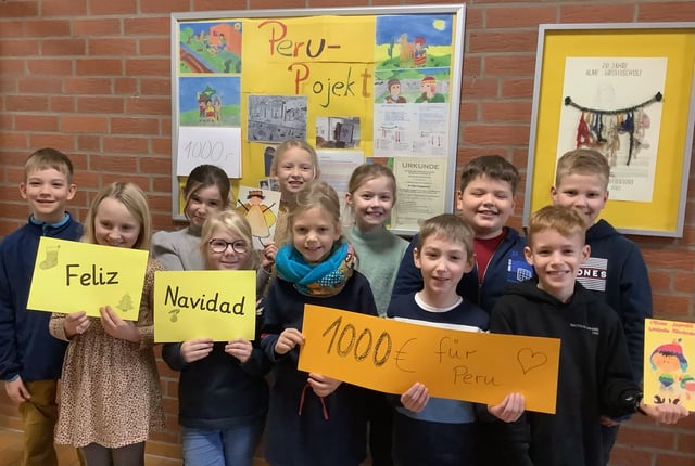 Almeschule Wewer sammelt 1000 Euro für das Kinderdorf Peru