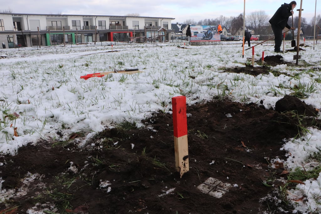 Pömpel markieren die Straße