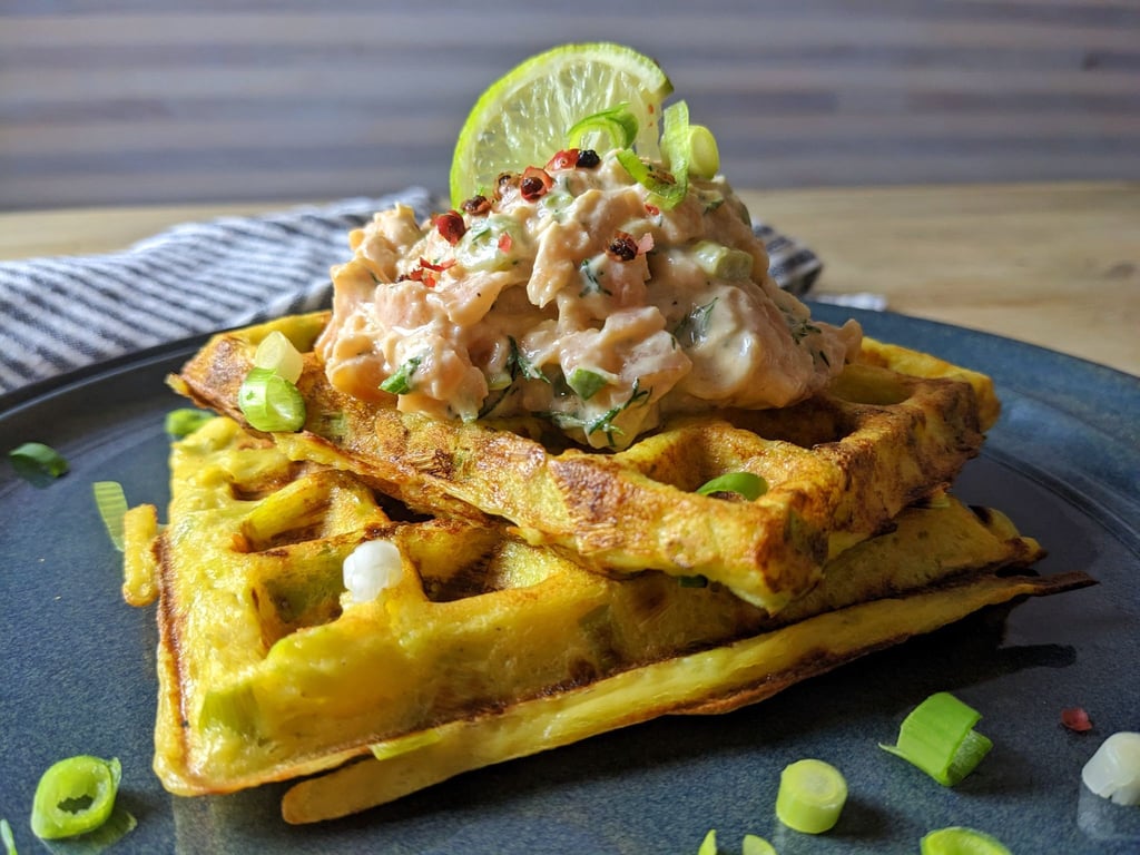 Rezept für Kartoffelwaffeln mit Lachstatar