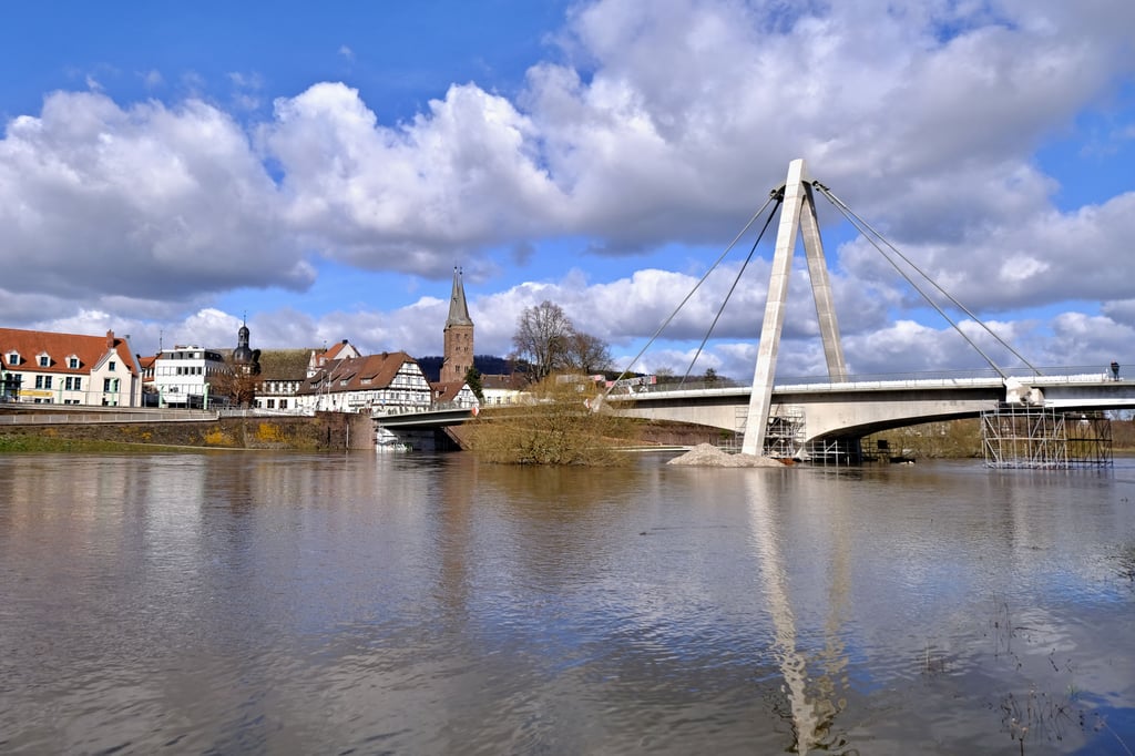 Hochwasser: Weser in Höxter erreicht Jahres-Rekordmarke