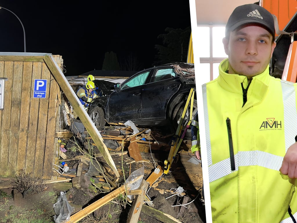 Pkw landet im Garten