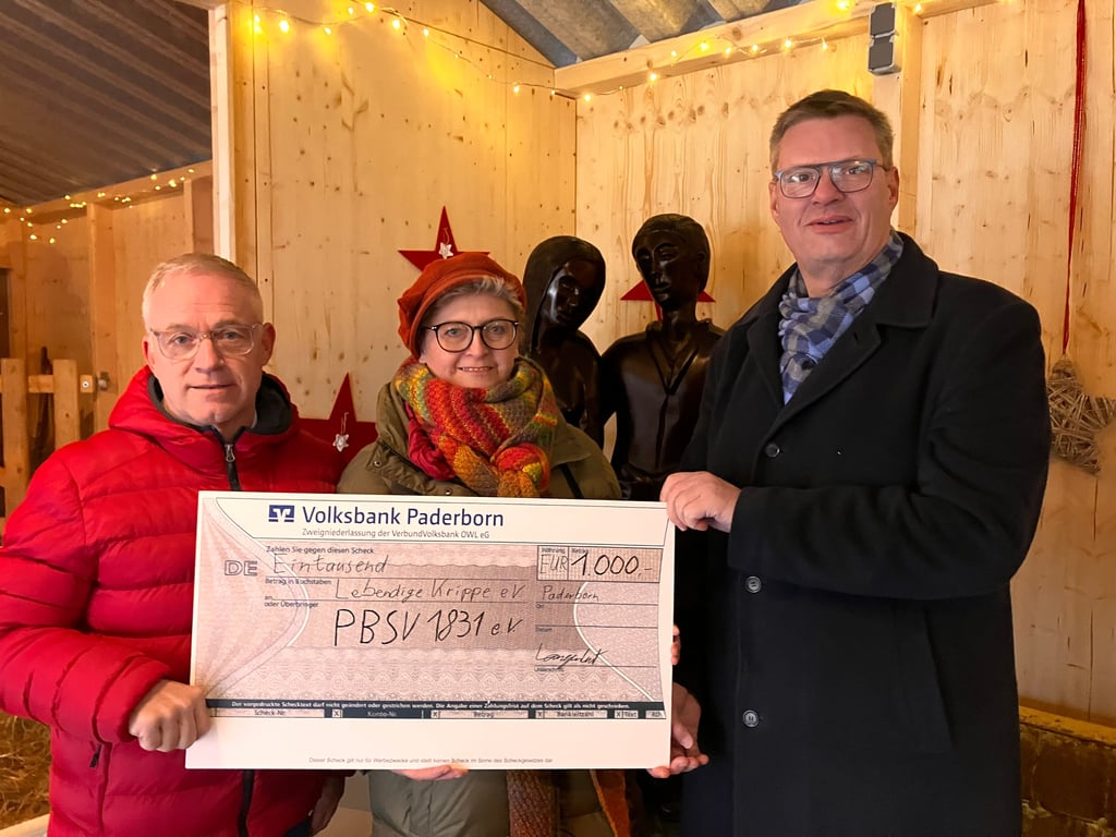 Paderborn: PBSV unterstützt Lebendige Krippe mit einer Spende
