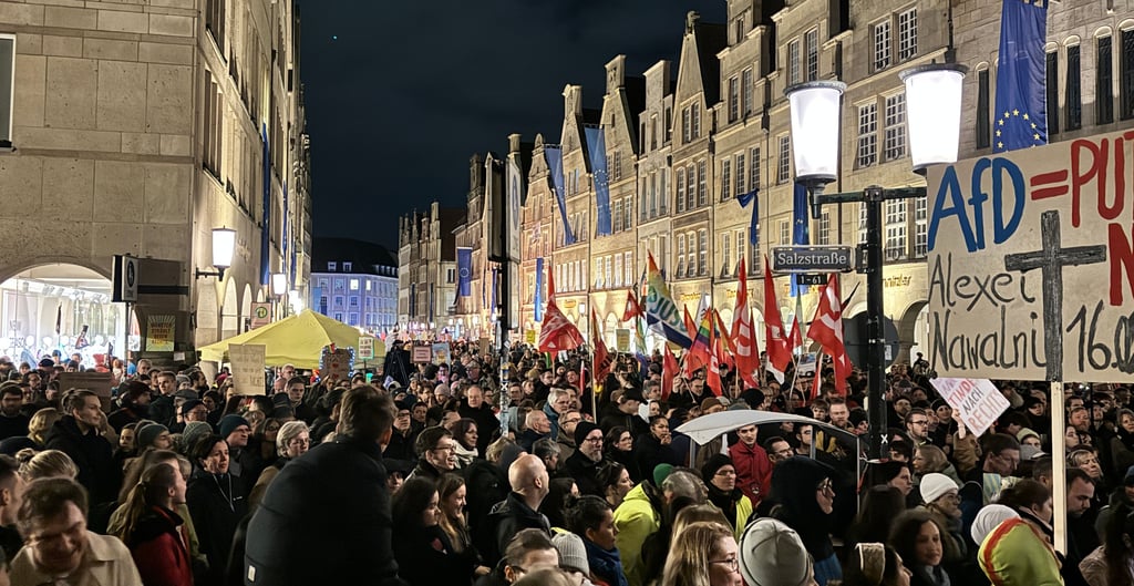 Anti-AfD-Protest: Viele Blicke fallen auf Münster