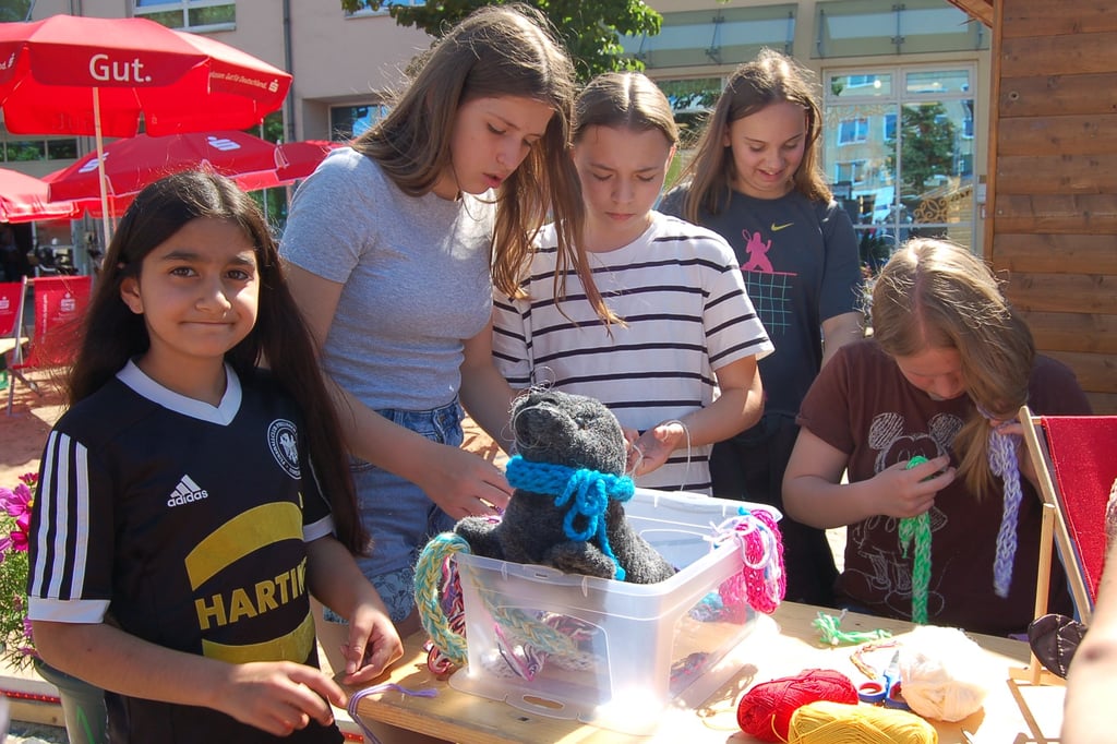 Fotos von der Aktion der Birger-Forell-Sekundarschule zum Stadtjubiläum