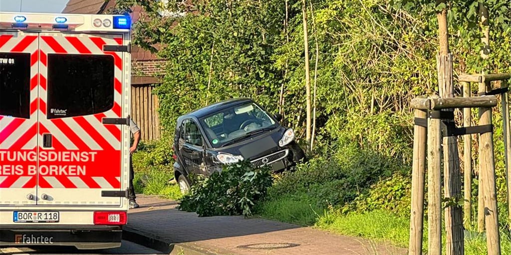 Unfall Heeker Straße: Alkoholisierte Fahrerin fährt in parkendes Auto und landet vor Baum