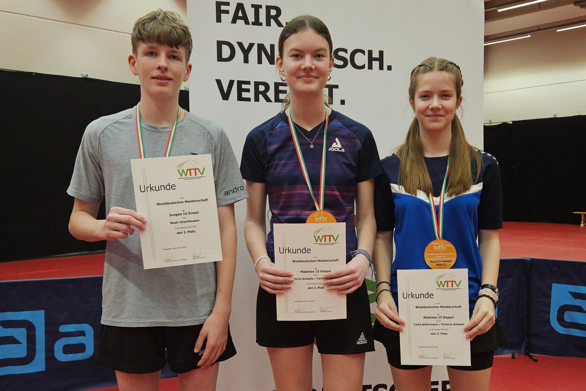 Westdeutsche Tischtennis-Meisterschaften: Zweimal Bronze für Kreis Höxter