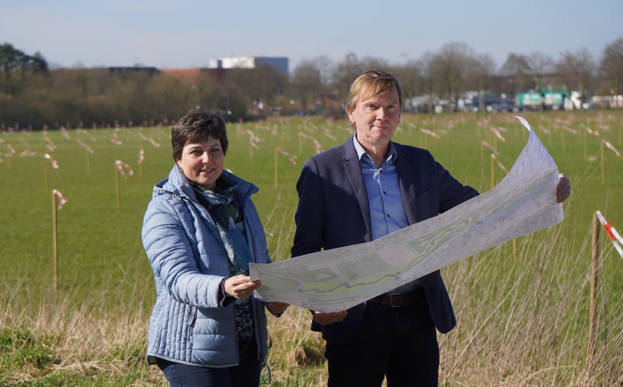 Fähnchen kündigen Renaturierung an