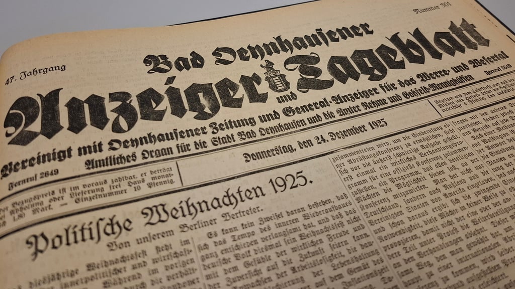 Bad Oeynhausen: So haben die Menschen das Weihnachtsfest 1925 erlebt